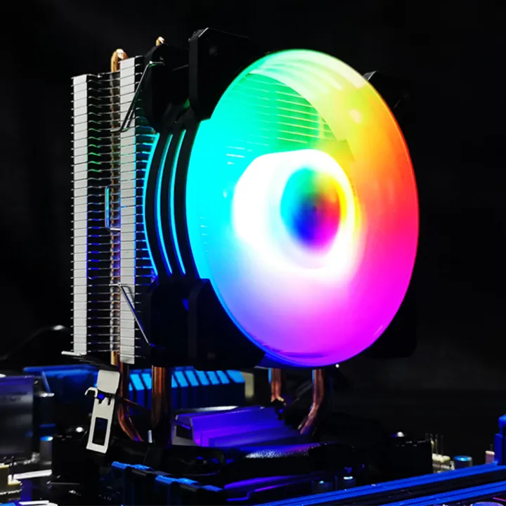 Kipas Cpu Tabung Tembaga Ganda, Komputer Desktop Tanpa-pemancar Cahaya ...