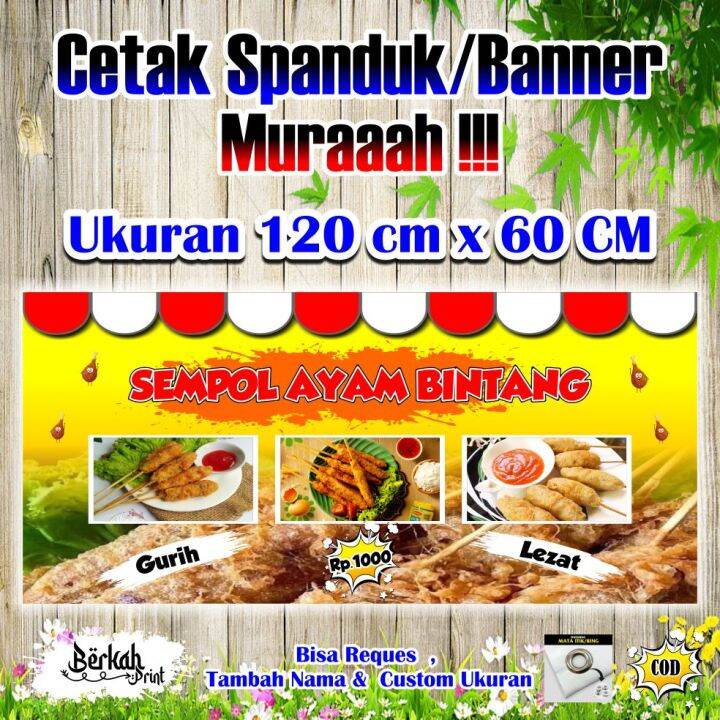 Spanduk Banner Sempol Ayam Ukuran 120 cm x 60 cm | Lazada Indonesia