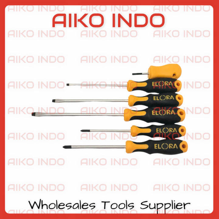 Obeng ELORA QUATROLIT Set 6pcs BULAT - Screwdriver Set | Lazada Indonesia