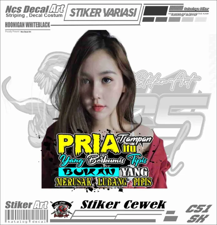 stiker mobil decal gambar cewek keren vektor / sticker motor cewek ...