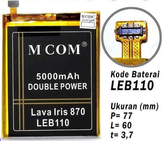 Battery Batre Baterai Double Power Mcom Lava Iris 870 4G LEB110 | Lazada Indonesia