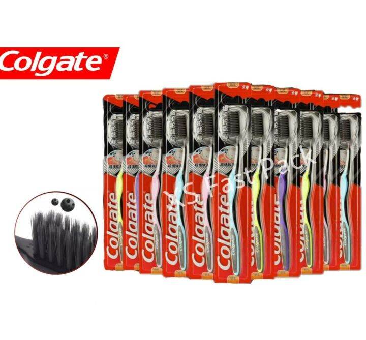 Colgate Charcoal Toothbrush/ Berus Gigi Colgate/ Colgate 软毛牙刷 | Lazada