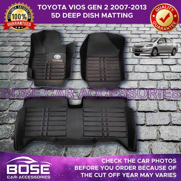 5D Black Deep Dish for Toyota Vios Gen 2 2007 2008 2009 2010 2011 2012 ...