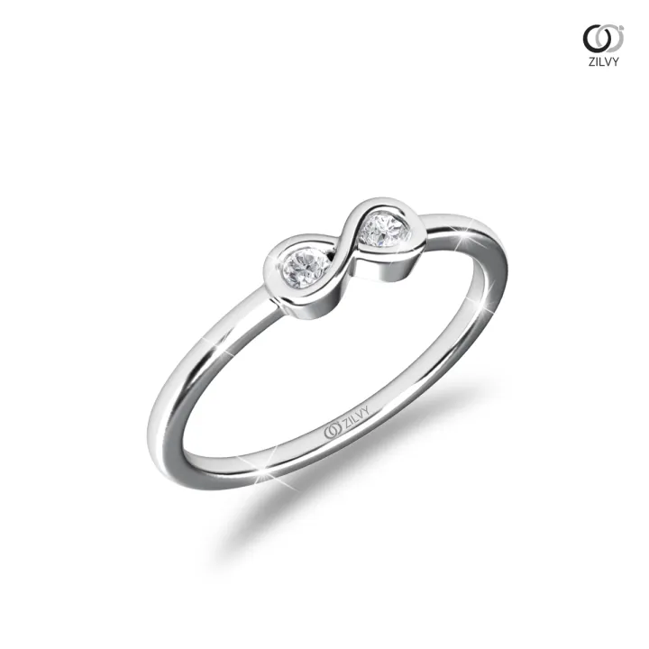 Zilvy Minimal Ring - แหวนหญิงเพชรแท้ เพชรน้ำร้อย 0.06 กะรัต (GR806 ...