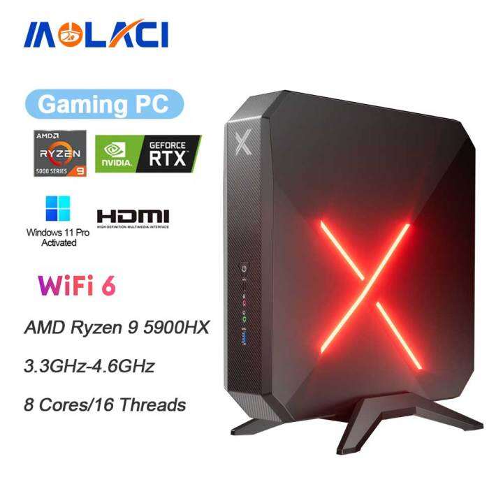 【AMD Ryzen 9 5900HX ITX】2023 New Gaming PC Windows 11 Pro มินิพีซี 8 Cores 16 Threads 16/32GB ...