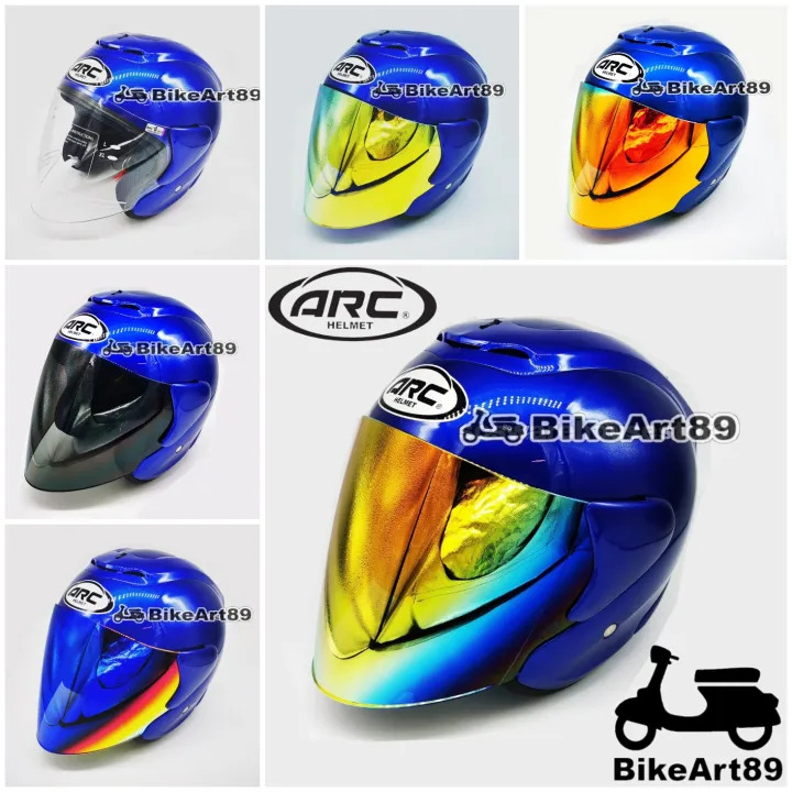 🔥 ARC DEEP BLUE Helmet ARC RITZ Warna Biru Size L XXL Add On Visor ...