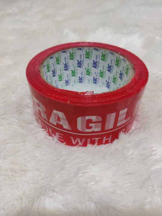 Lakban ABC FRAGILE Merah 48mm x 80yard | Lazada Indonesia