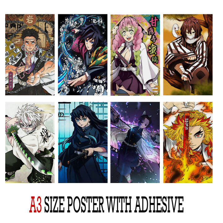 A3 poster anime Hashira collections with adhesive demon slayer | Lazada PH