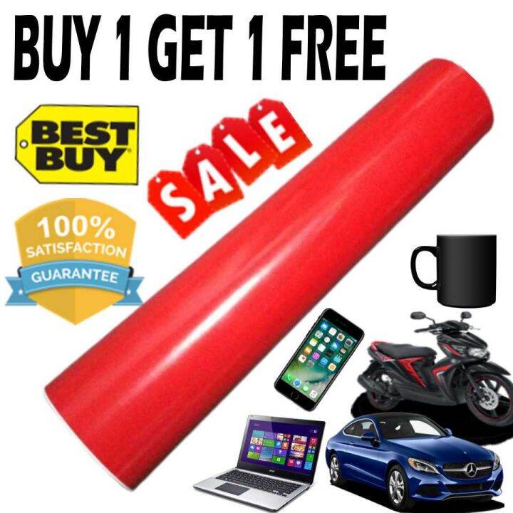glossy red car sticker (buy 1 get free) vinyl wrap decal motorcycle ...