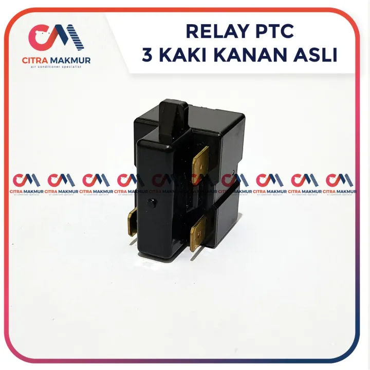 Relay PTC 3 kaki kanan atas bawah Kulkas 2 Pintu kotak hitam refrigerator kompresor tiga pin ...