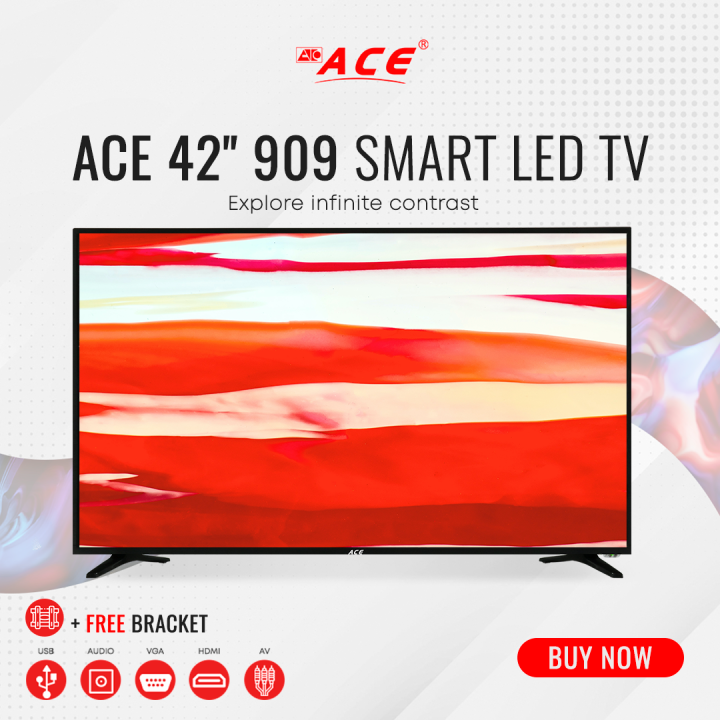 Ace 42" Slim Full HD LED Smart TV Black LED-909 Android 9.0 with ...