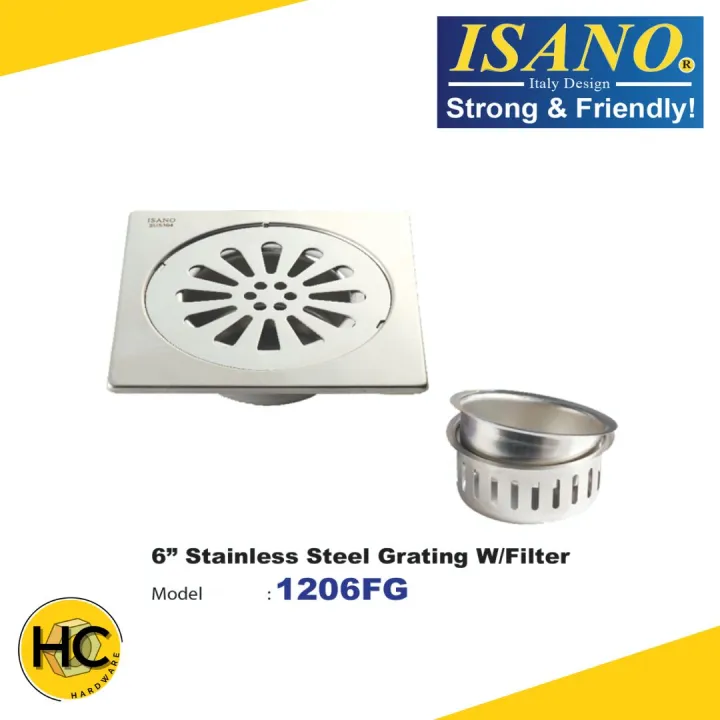 Isano 6" 304 Stainless Steel Grating w/ Filter 1206FG 8066FG MODEL ...