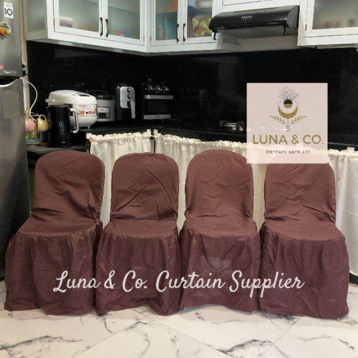 Plain Brown Chair Cover URATEX Monoblock Chair Cover | Lazada PH