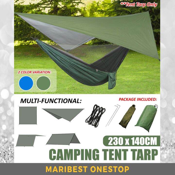 230 X 140CM Flysheet Waterproof Groundsheet Camping Tarp Shelter Tent ...