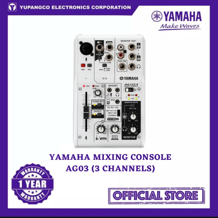 YAMAHA AG03 3-Channels Mixer with USB Audio Interface | Lazada PH