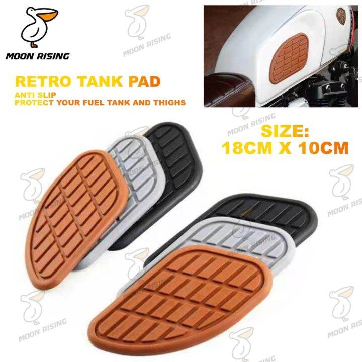 RETRO MOTORCYCLE TANK PAD CHOCOLATE BLACK DESIGN WITH 3M STICKER [MOON ...