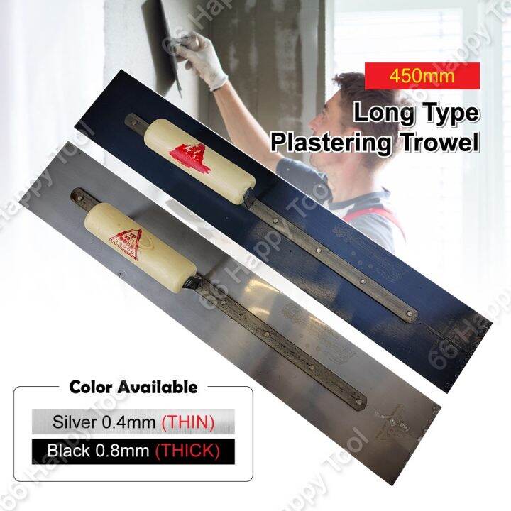 Long Type 450mm Plastering Trowel Wooden Grip Thickness 0.4 0.8 Tiles ...