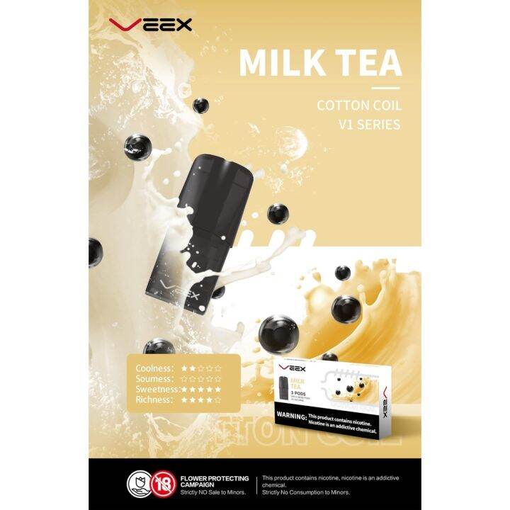 MILK TEA VEEX V1 Classic Pods 3 in 1 ( Compatible with RELX Classic ...