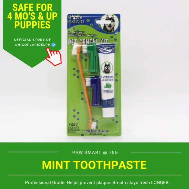 Paw Smart Mint Vanilla Flavor Complete Dental Set for Dogs (75g) [PRICE ...