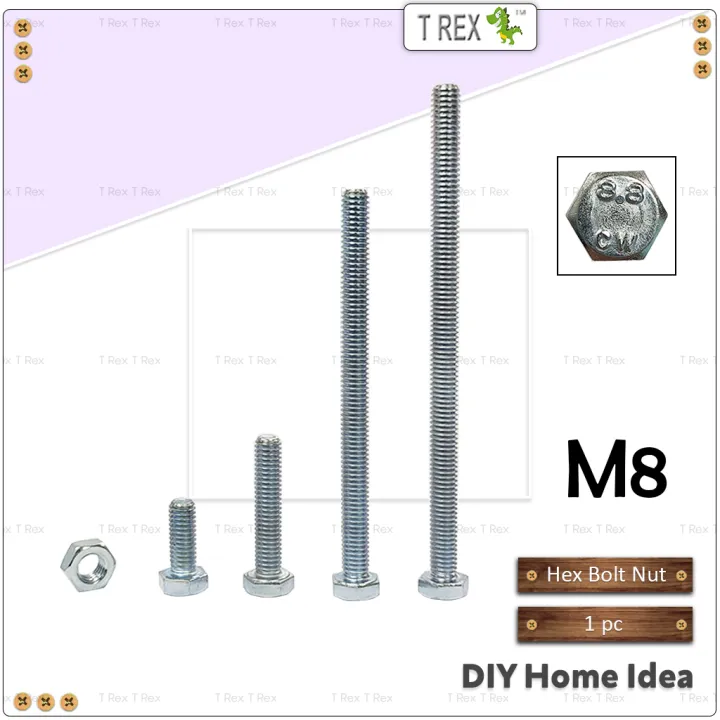 T Rex DIY M8 Hex Bolt Hex Nut / Hexagon Bolt Nut / Hex Screw / Hexagon ...