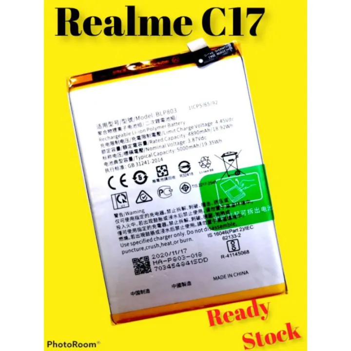 Realme C17(BLP 803)(5000mAh) Li-ion Battery Ready stock | Lazada