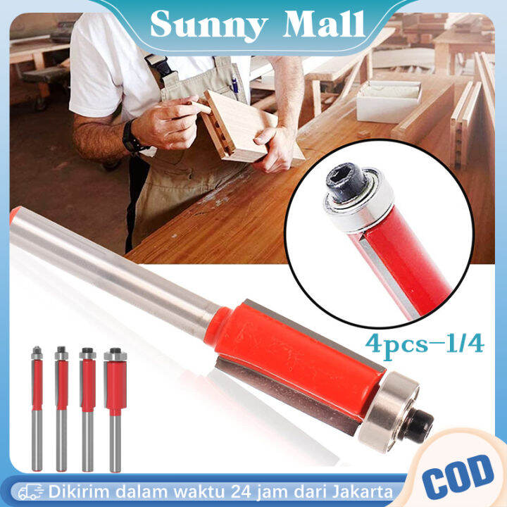 Mata Profil Lurus 4pcs Mata Profil Router 1/4 Flush Trim Router Bits ...