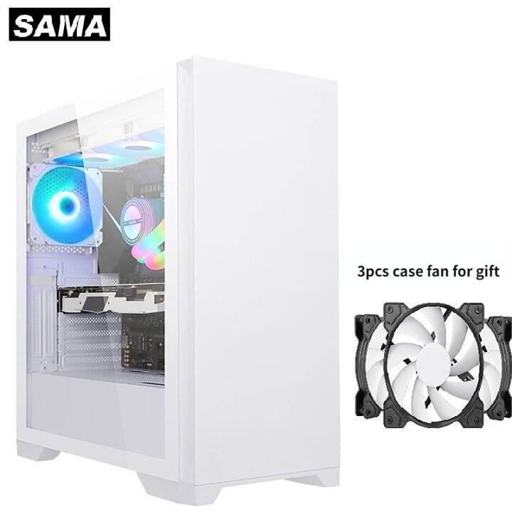 SAMA Originalgod White Computer High Capacity Case Side Glass PC Gaming ...