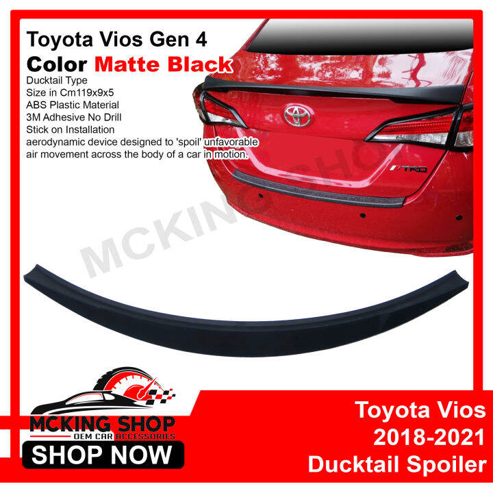 Toyota Vios 2018-2021 Gen 4 Ducktail Spoiler (Matte Black) | Lazada PH