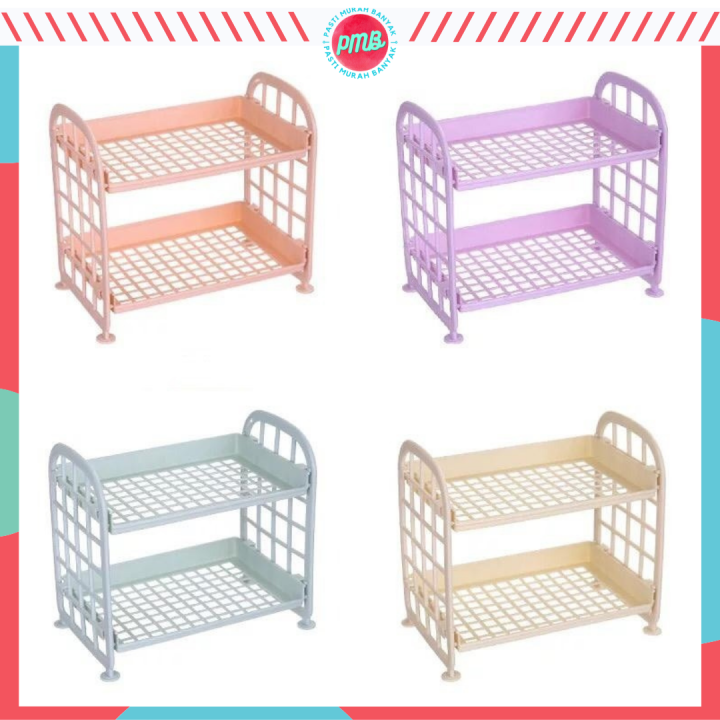 PMB Rak Meja Plastik Mini 2 Tingkat/ Multifungsi Rak 2 Susun Rak Meja ...