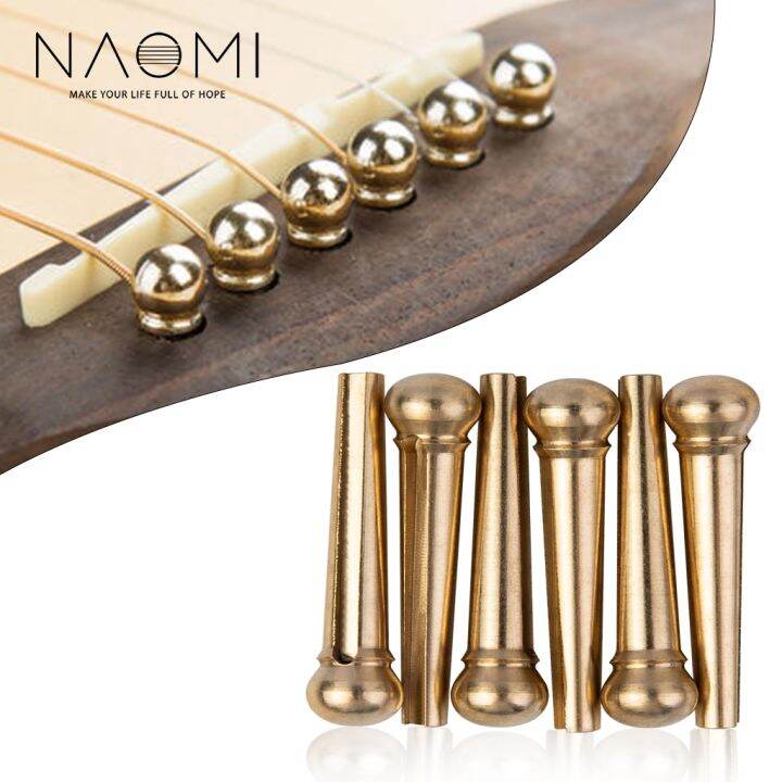 NAOMI Acoustic Guitar St Bridge Pin Brass 6 Sts Guitar Pins Stuck Guitar Parts Essories | Lazada PH