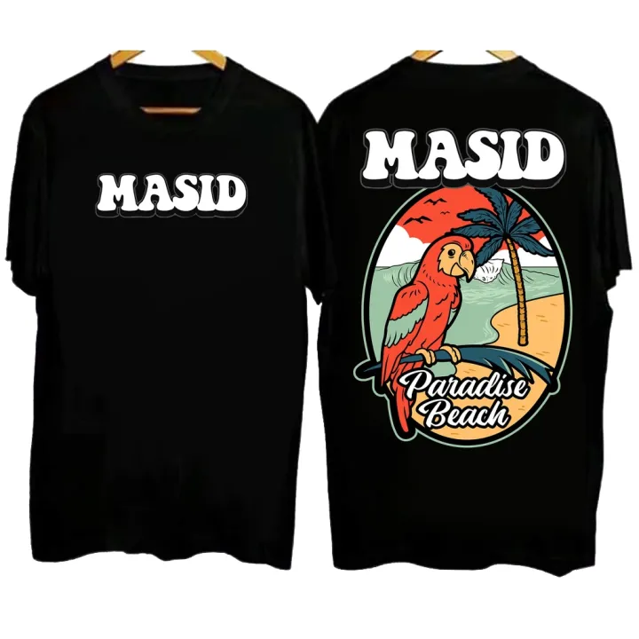 masid t shirt skull letter couple single model front and back print ...