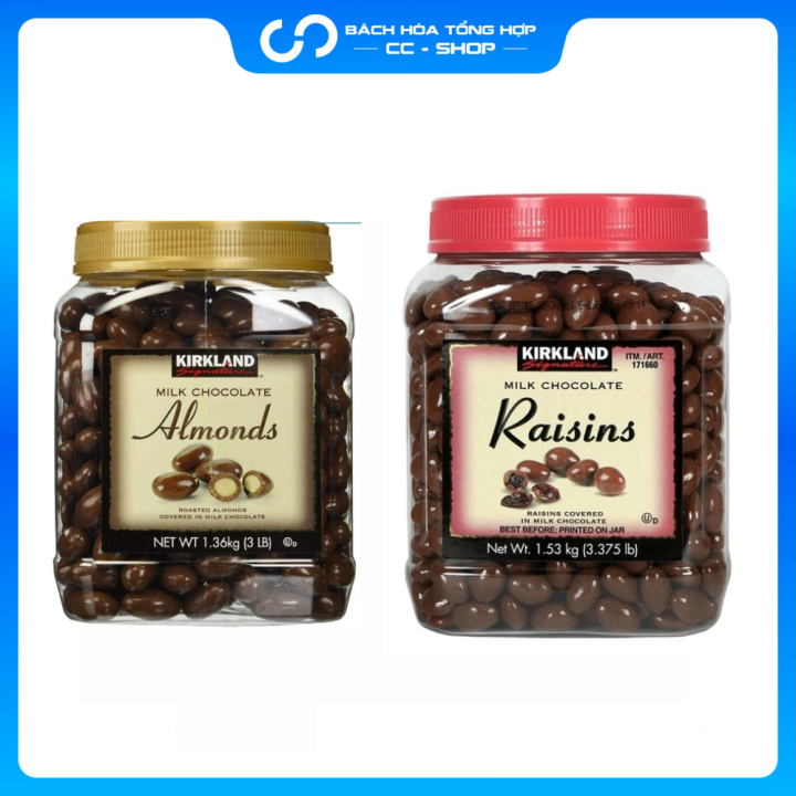 Socola Sữa bọc Hạt Hạnh Nhân Milk Chocolate Almonds & Socola Nho khô ...