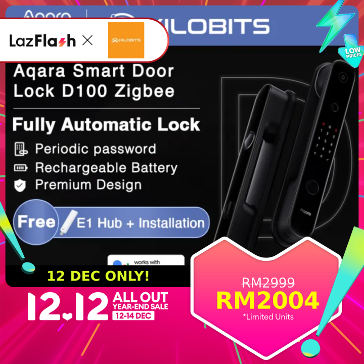 Aqara D100 Smart Door Lock Global Version Fully Automatic Lock Zigbee 3.0 Fingerprint Bluetooth ...