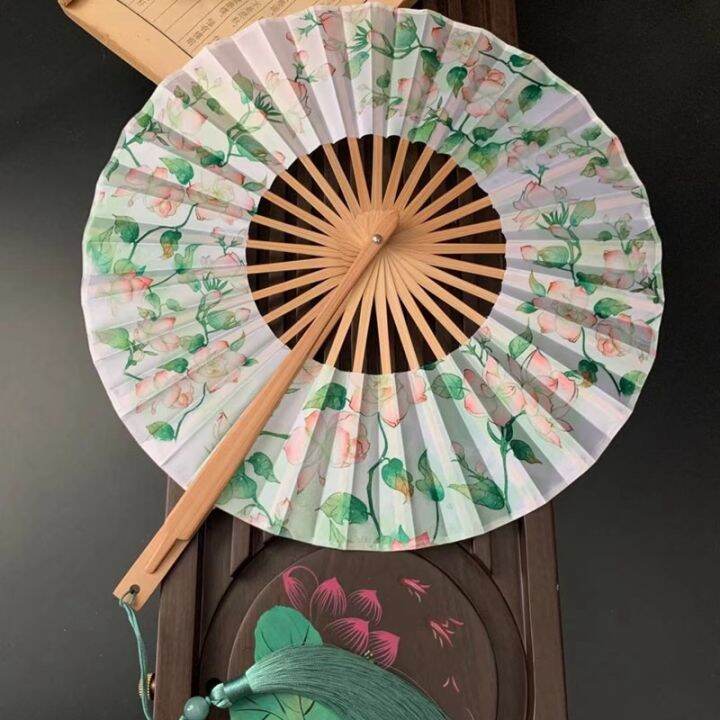 Folding Fan Round Bamboo Ventilador Chinese Ventilateur Portable ...