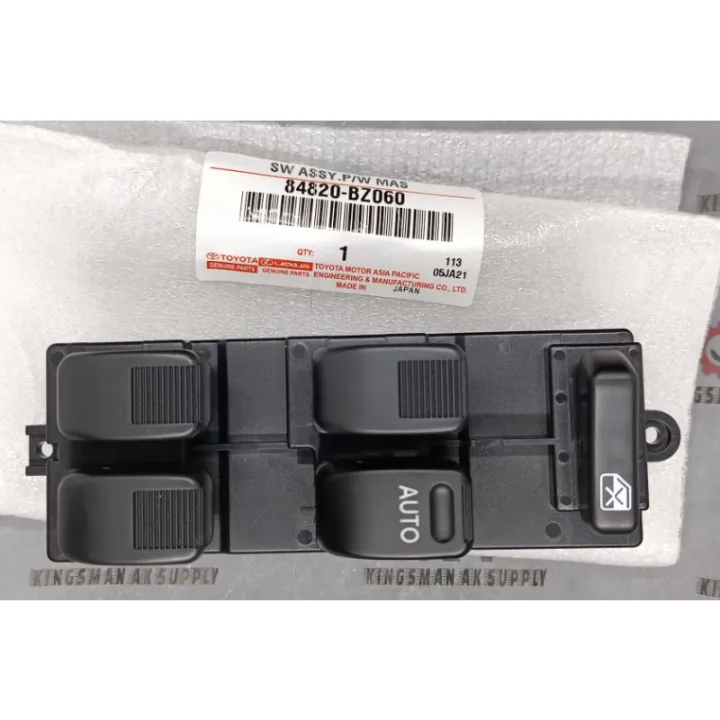 84820-BZ060 TOYOTA AVANZA F601 F602 POWER WINDOW MAIN SWITCH | Lazada