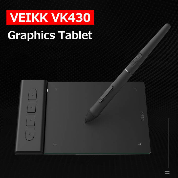 VEIKK VK430แท็บเล็ตวาดรูปดิจิตอล,แท็บเล็ตหมุนได้8192ระดับความไวต่อความ ...