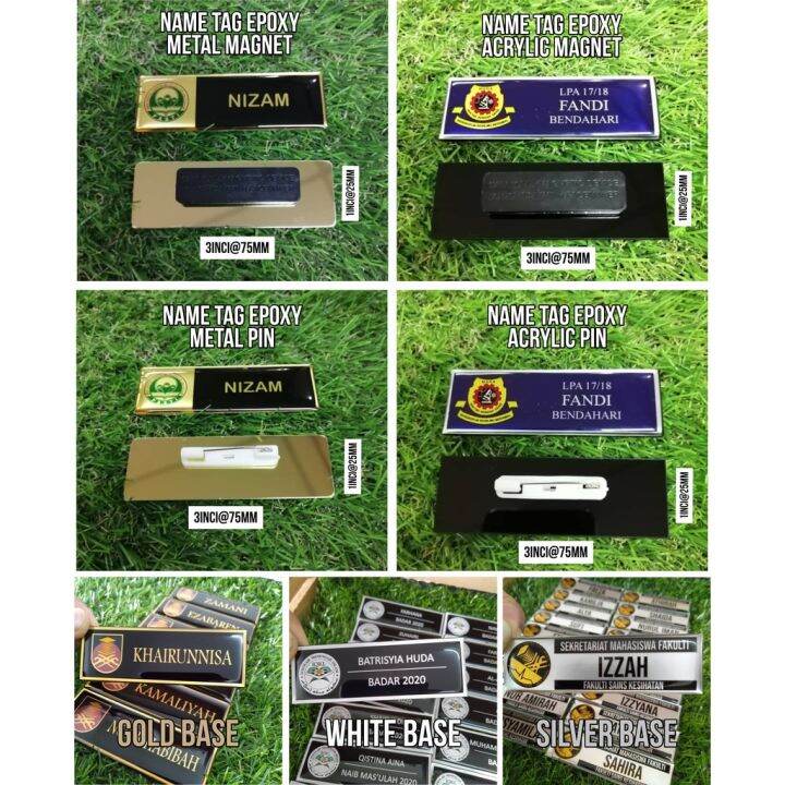Epoxy Name Tag metal & Acrylic | Lazada