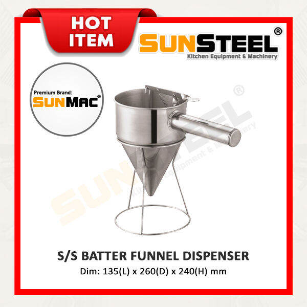 【SUNSTEEL】Stainless Steel Batter Funnel Dispenser With Stand | Lazada