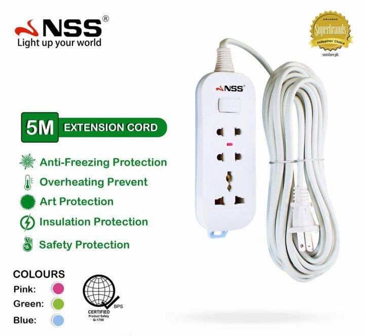 3 Meters/5 Meters 8 Meters Coloe Extension Cord Heavy Duty 4 Gangs ...