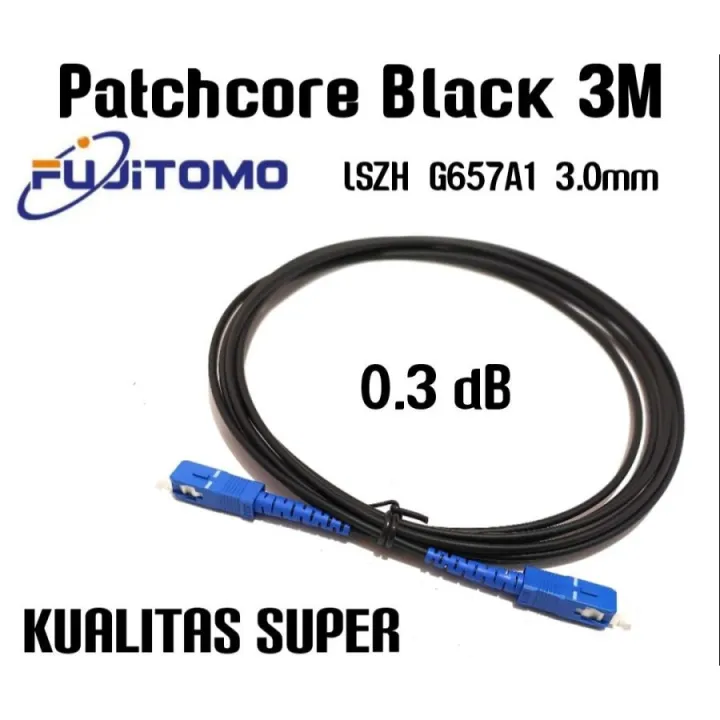 Patchcore - Patchcord Fiber Optic FUJITOMO Hitam/Black 3mm [ 3Meter ] | Lazada Indonesia