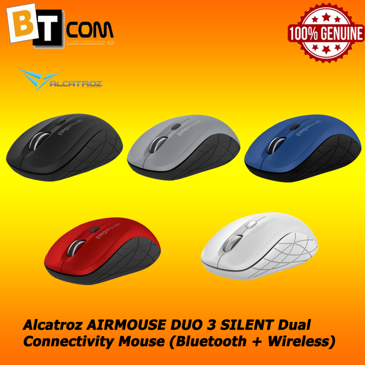 Alcatroz AIRMOUSE DUO 3 SILENT Dual Connectivity Mouse (Bluetooth ...
