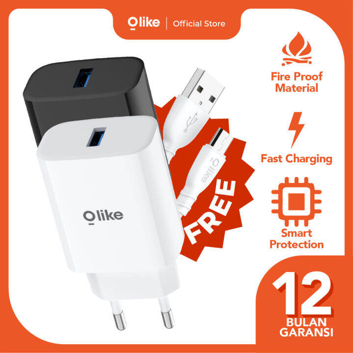 Olike Kepala Charger Adaptor 18W free Kabel Type C free Kabel Type C ...