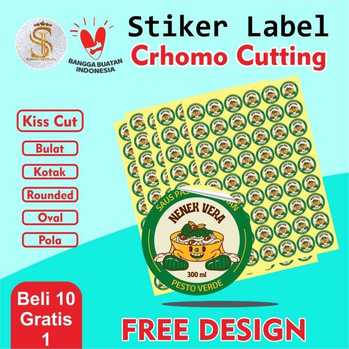 cetak stiker label (print & cutting) | Lazada Indonesia