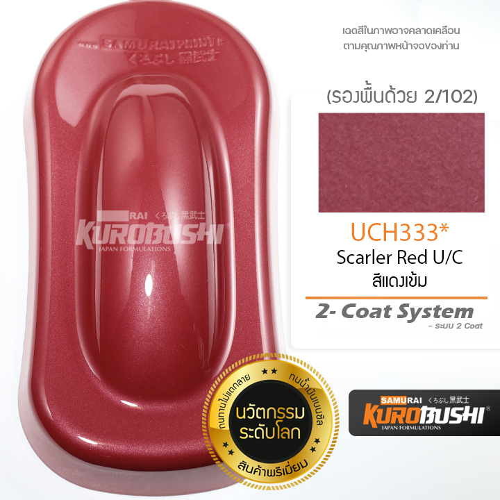 UCH333 สีแดงเข้ม Scarlet Red U/C 2-Coat System สีมอเตอร์ไซค์ สีสเปรย์ ...
