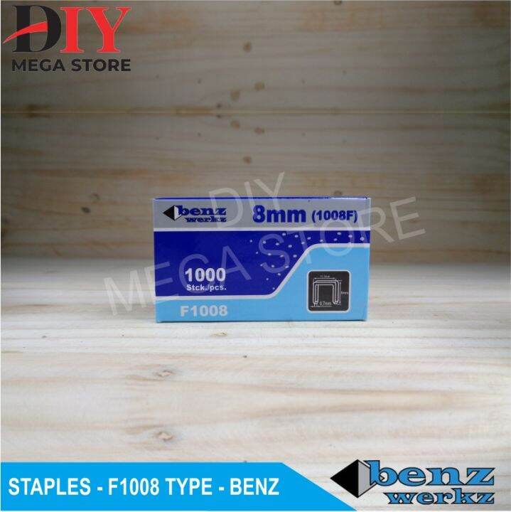 Isi stapler 1008F benz werkz staples tembak angin 1000 pcs isi staples ...