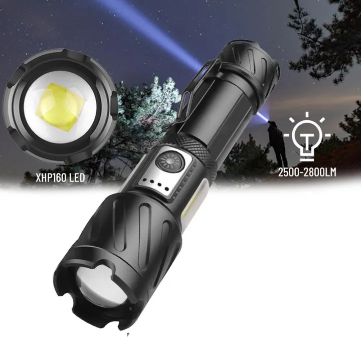 Type-C Rechargeable Zoom XHP99 Warm Light Strong Light Torch Powerful ...