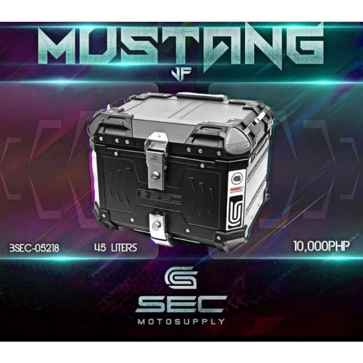 SEC Top Box Alloy 45 Liters Mustang and Black Shadow | Lazada PH