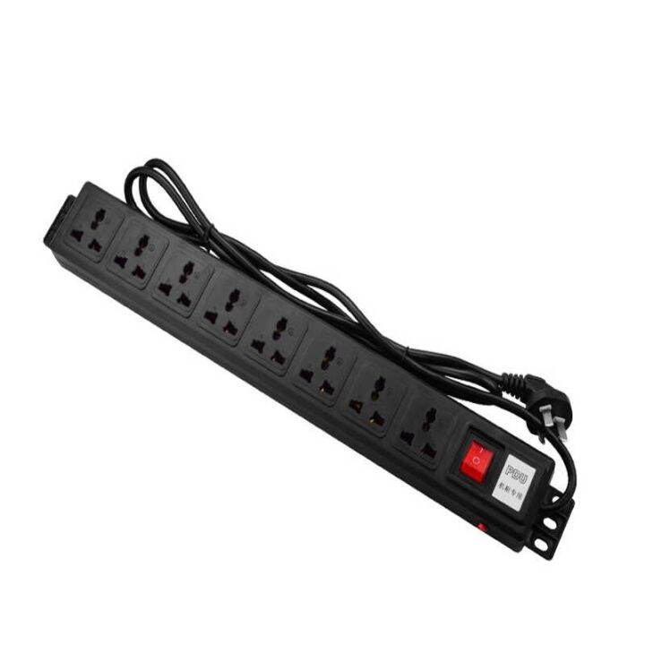 8 Slots Universal Plastic Rack Mount PDU Power Distribution Unit Power ...