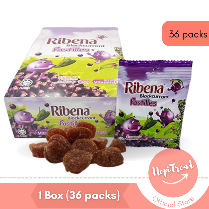 Ribena Pastilles Blackcurrant Gummy Chewy Candy (Box) 36 Packs x 10g by ...