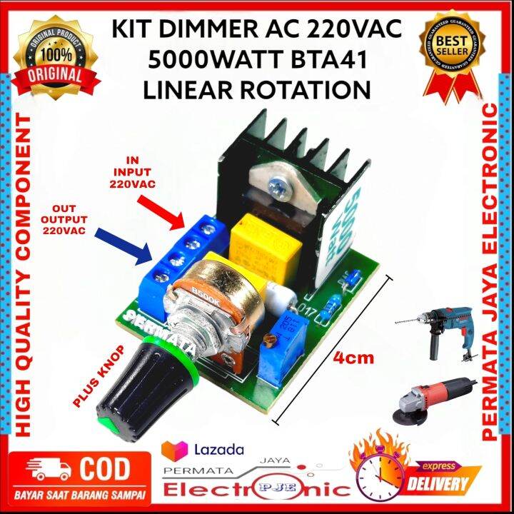 KIT SCR DIMMER AC 220vAC 5000 WATT SPEED CONTROLLER MOTOR LAMPU BOR ...